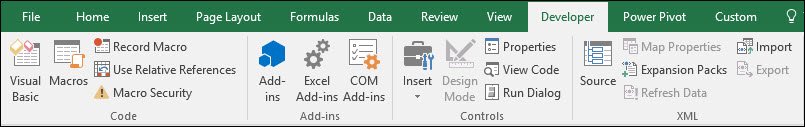 How To Add Developer Tab In Excel On Ribbon Windows Mac