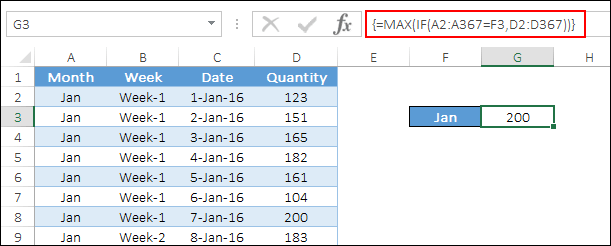 Excel MAX IF Formula Find Max Value With Single Multiple Criteria