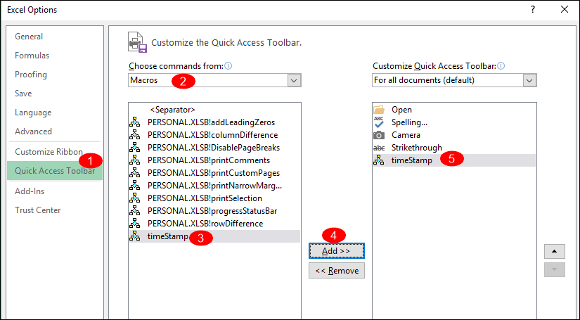 How To Insert A TIMESTAMP In Excel Formula VBA Shortcut Button