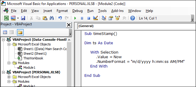 How To Insert A TIMESTAMP In Excel Formula VBA Shortcut Button