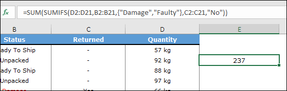 SUMIFS SUMIF OR Formula Multiple Criteria In Single Different Columns 