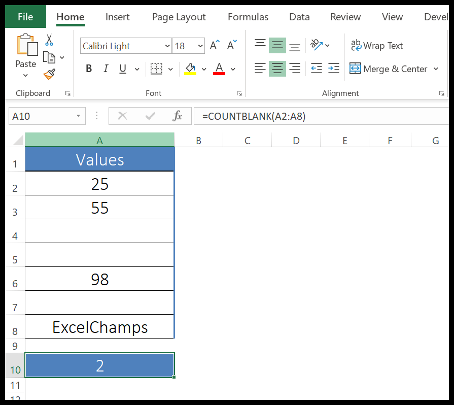 How To Use COUNTBLANK Function In Excel Example Sample File 