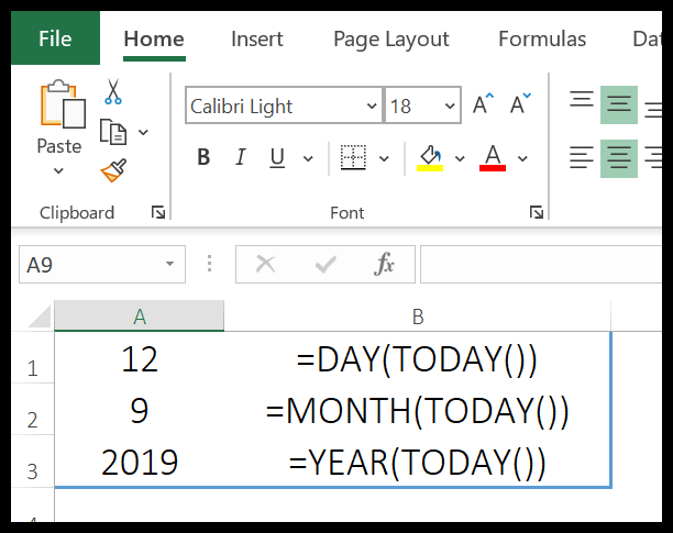 Excel TODAY Function Example Sample File