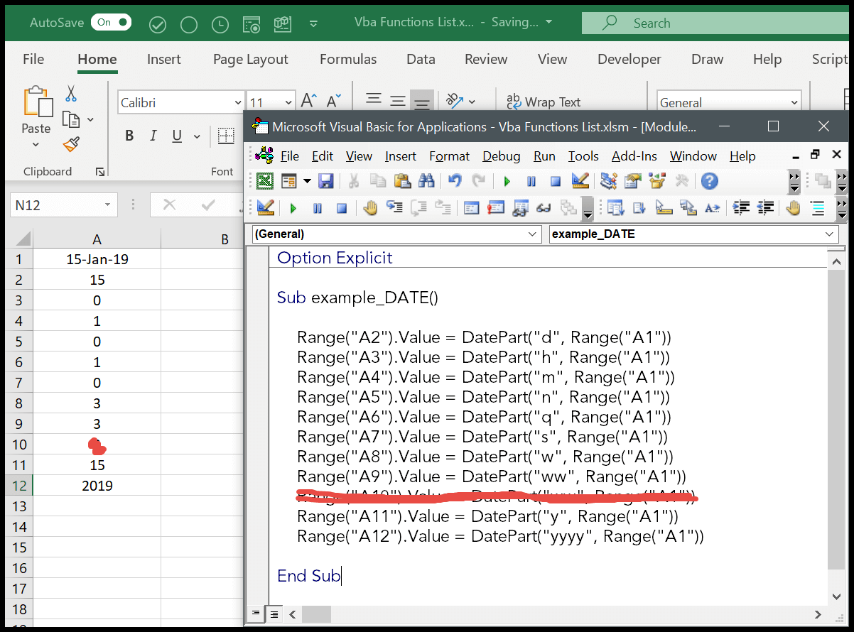 How To Use The VBA DATEPART Function Syntax Example 