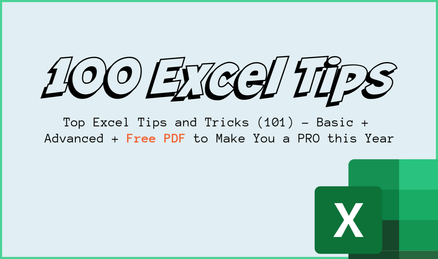 Top 100 Excel Tips And TRICKS Basic Advanced Free PDF 