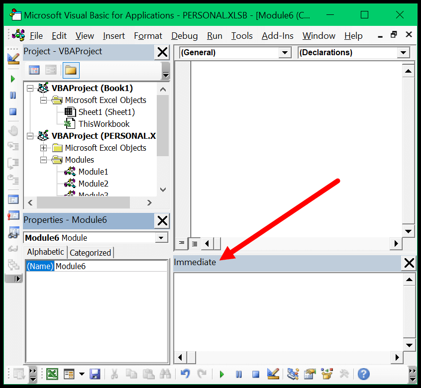 VBA Immediate Window Debug Print 