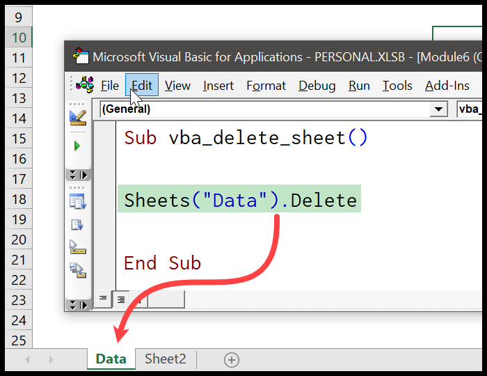 How To Delete A SHEET Using A VBA Code Macro 