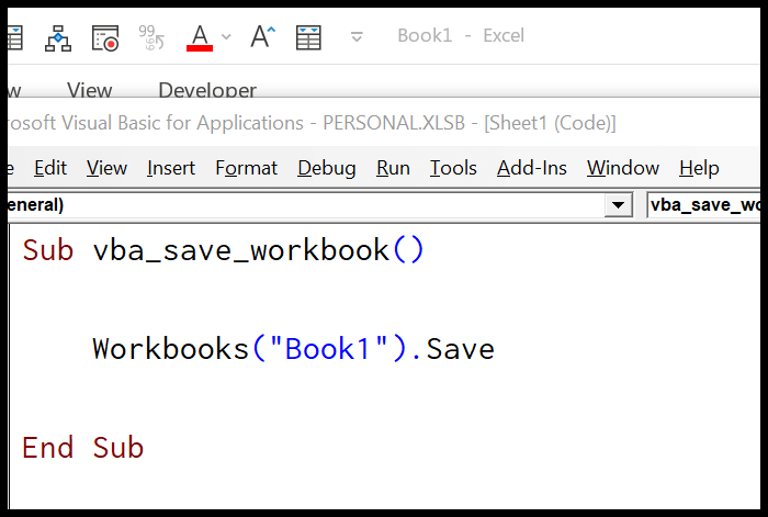 VBA Save Workbook Excel File 