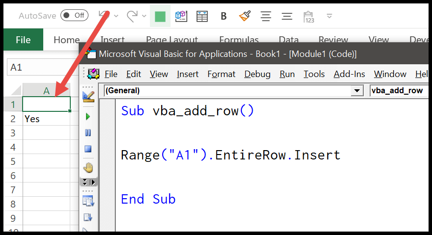 How To Insert A Row Using VBA In Excel
