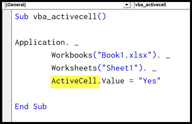 How To Use ActiveCell In VBA In Excel