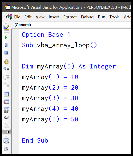 VBA Loop Through An Array