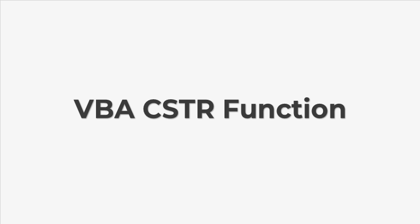 VBA CSTR Function Syntax Example 