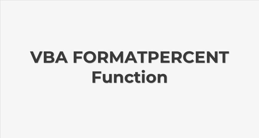 Vba Formatpercent Function Syntax Example 