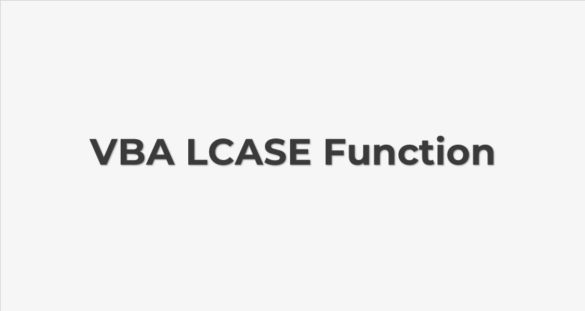 Vba Lcase Function Syntax Example