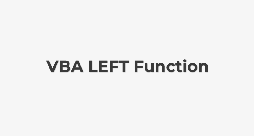 Vba Left Function Syntax Example 0347