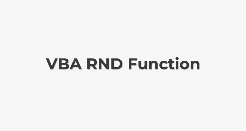 VBA RND Function (Syntax + Example) VBA RND Function (Syntax + Example)