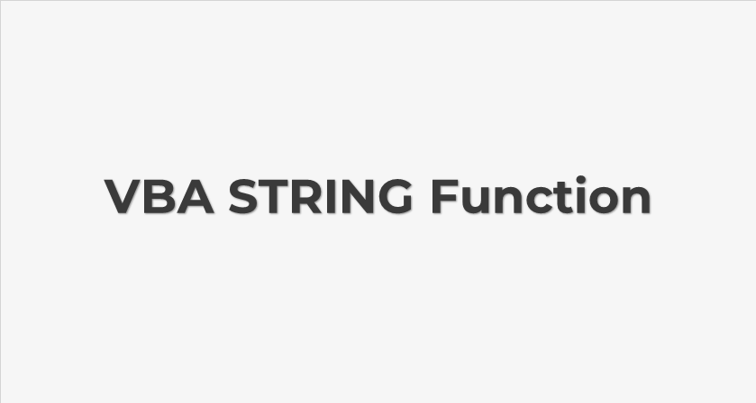 VBA STRING Function Syntax Example 