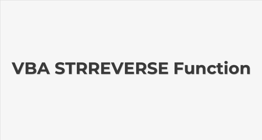 Vba Strreverse Function Syntax Example