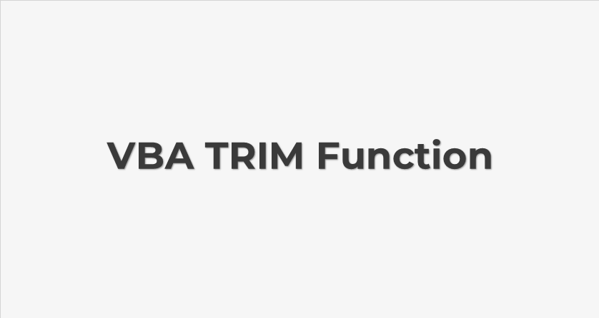 VBA TRIM Function Syntax Example 