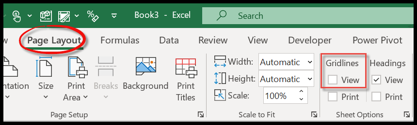 Gridlines In Excel Remove Shortcut Print Change Color 