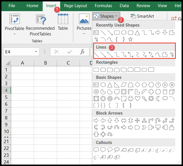 How To Draw A Line In Excel Step By Step Tutorial 