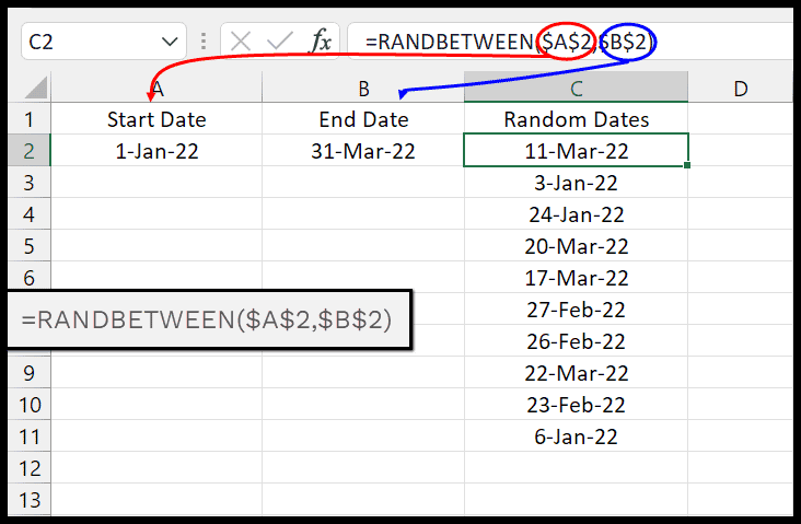 Random Date Generator Excel Formula