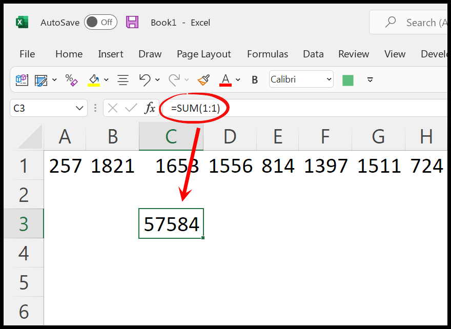 Sum An Entire Column Or A Row Excel Formula