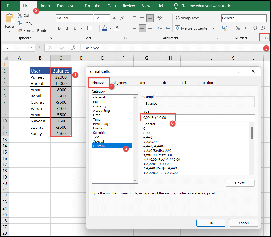 How To Make Negative Numbers Red In Excel