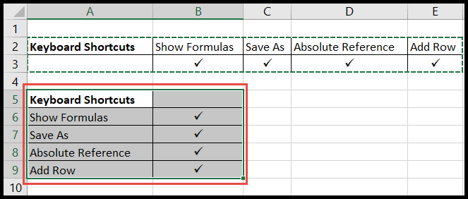 Transpose Keyboard Shortcut Microsoft Excel 
