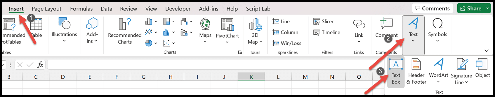 How To Insert Text Box In Excel