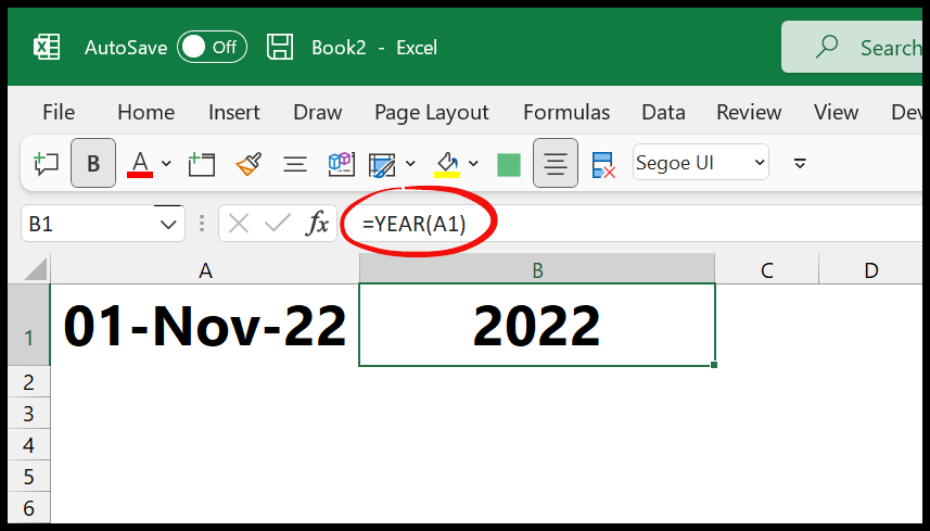 Extract Get Year Or Month From A Date In Excel Formula 