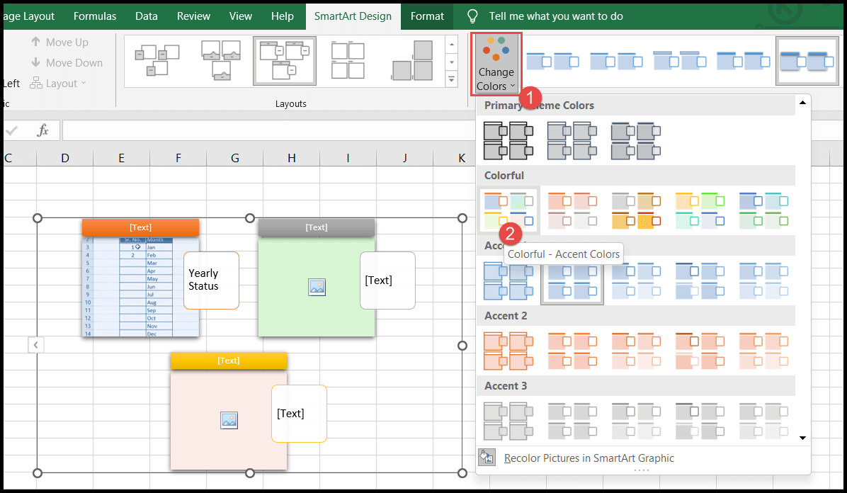 How to use Smart Art in Excel