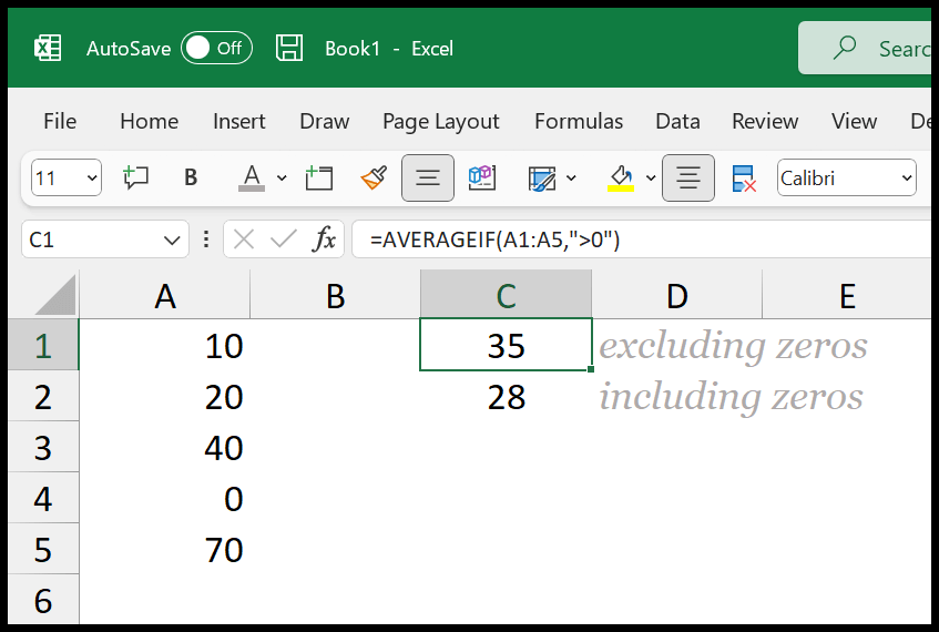 Average Number But Exclude Zeros 0 Excel Formula 