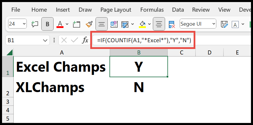 Check IF A Cell Contains A Partial Text Formula In Excel 