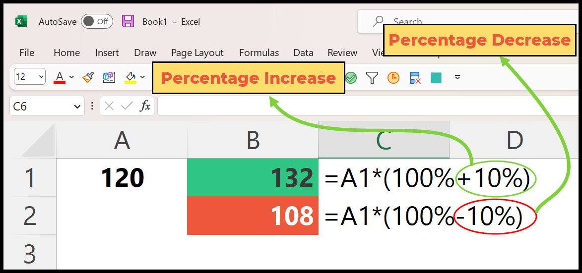 Add Subtract Percentage From A Number Excel Formula 