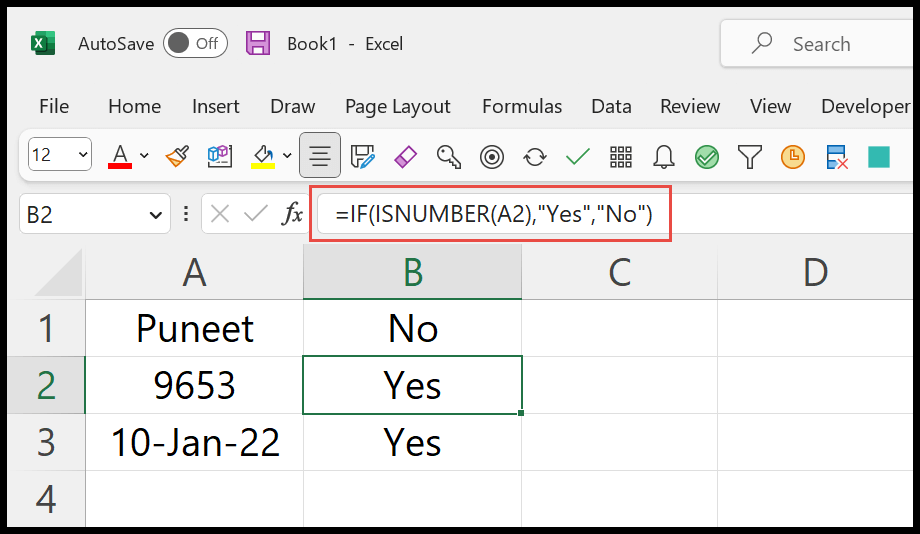 How To Check IF A Cell Value Is A Number In Excel