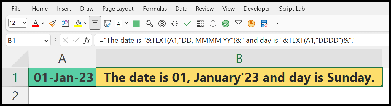 Convert Date Into A Text Excel Formula 