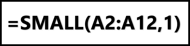 Find The Smallest Value From A Range Of Cells Smallest Number 
