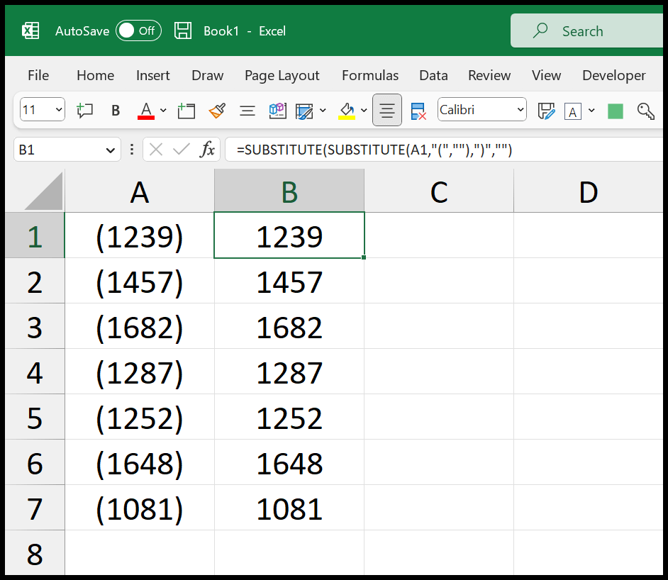 Remove Parentheses In Excel Brackets 