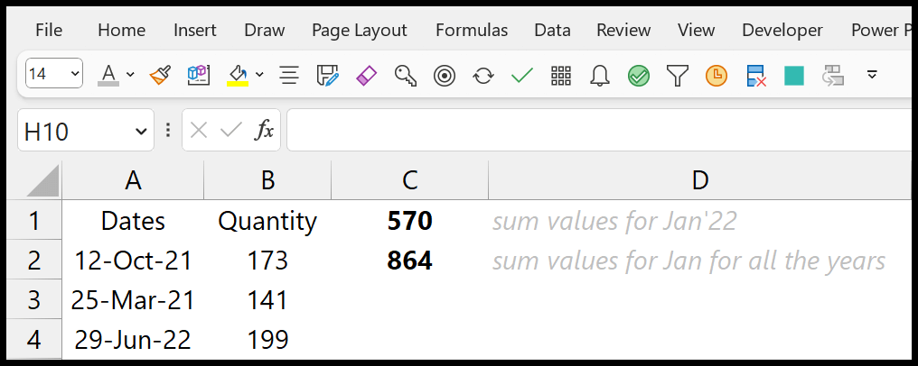 Sum Values Based On The Month SUMIF Excel Formula 