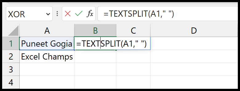 How To Split A Text Using A Space Between In Excel Formula 