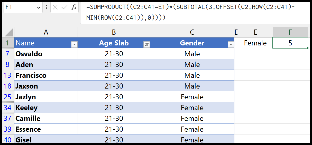SUBTOTAL With IF Conditional SUBTOTAL Excel Champs 