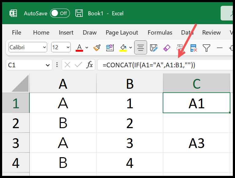 CONCATENATE IF Combine With Condition Excel Formula 