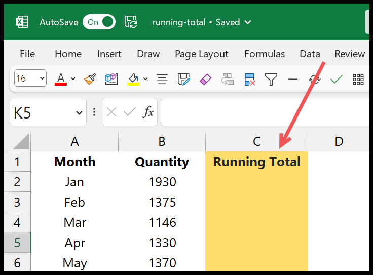 Calculate the Running Total - (Excel Formula) Calculate the Running Total - (Excel Formula)