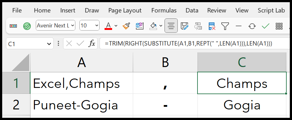 Extract Text After And Before A Character Excel Formula 