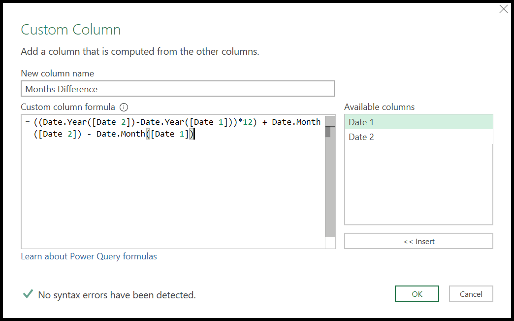 Get Date Difference in Power Query