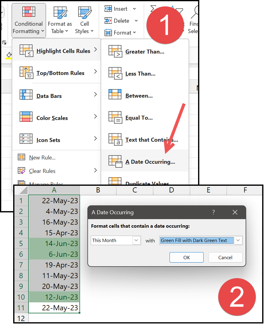 Apply Conditional Formatting Based On A Date